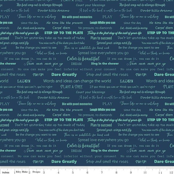 Fragrant Fields Script Navy | Riley Blake Designs